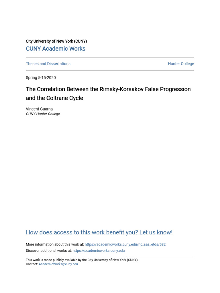 The Correlation Between The Rimsky Korsa | PDF | Jazz | Chord (Music)
