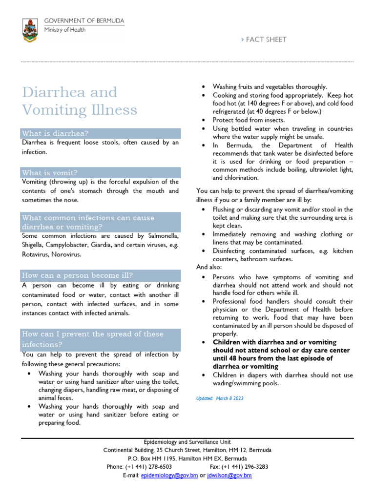 Diarrhea and Vomiting Illness Guide | PDF | Diarrhea | Human Diseases ...