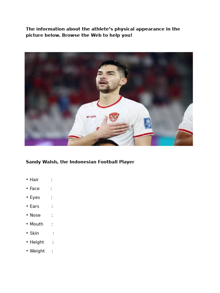 The Information About The Athlete's Physical Appearance in The Picture ...