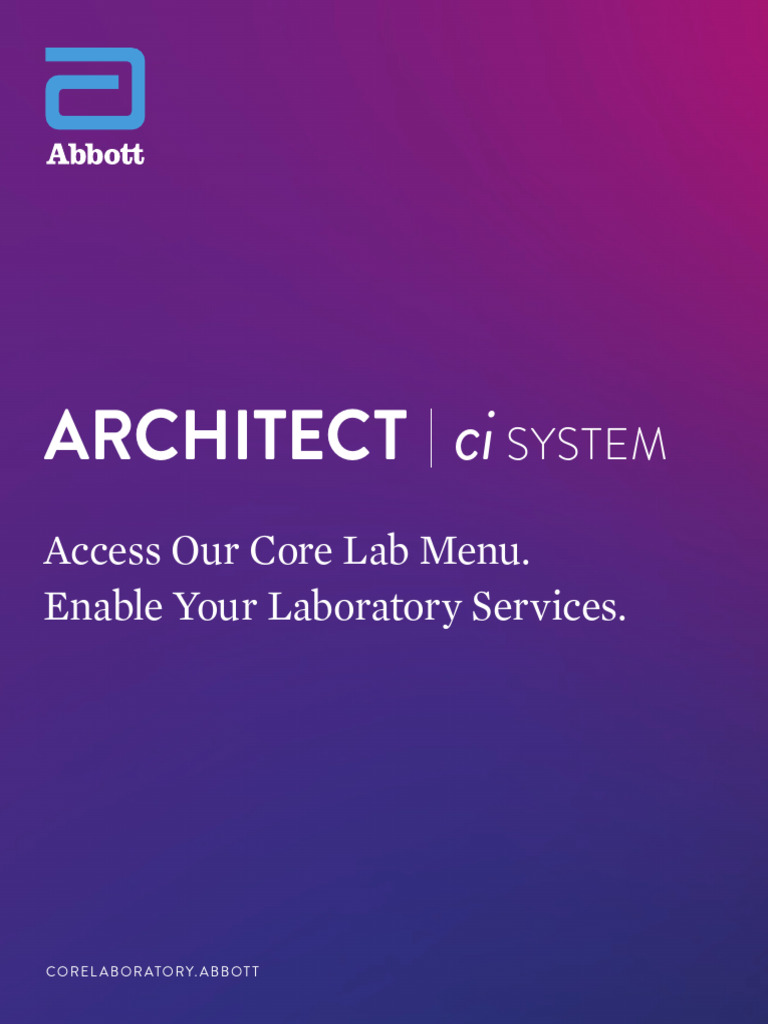 Abbott Architect Test Menu Overview | PDF