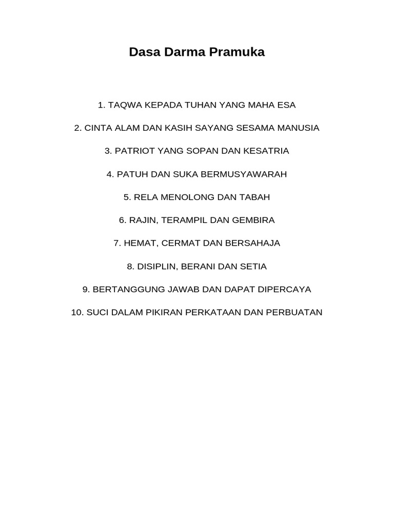Dasa Dharma Pramuka dan Upacara Pelantikan | PDF