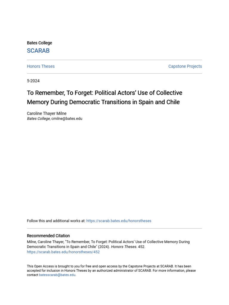 To Remember To Forget - Political Actors - Use of Collective Memor ...