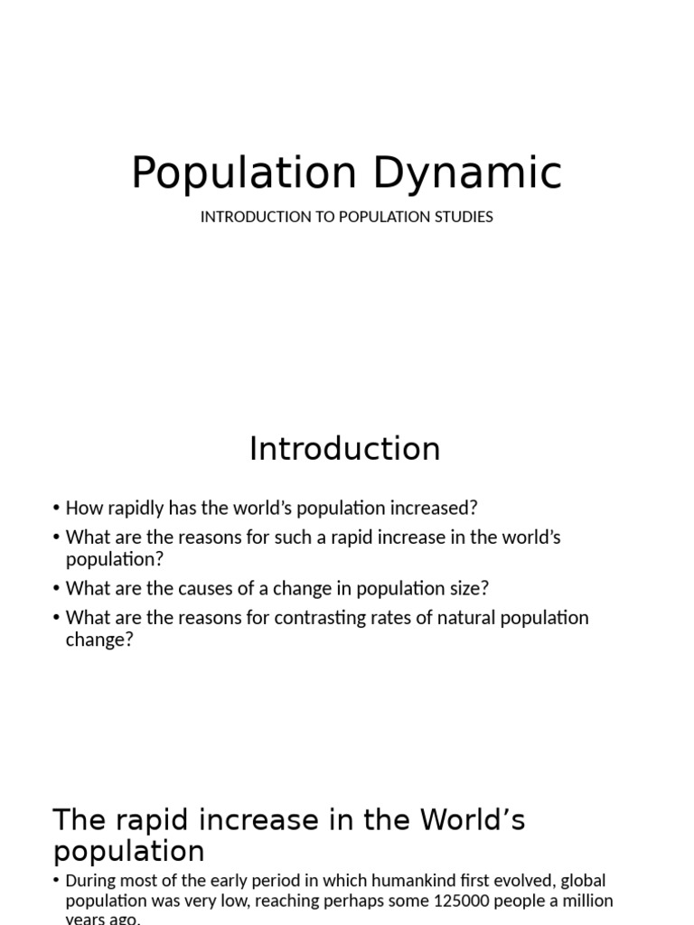 Understanding Global Population Dynamics | PDF | World Population ...