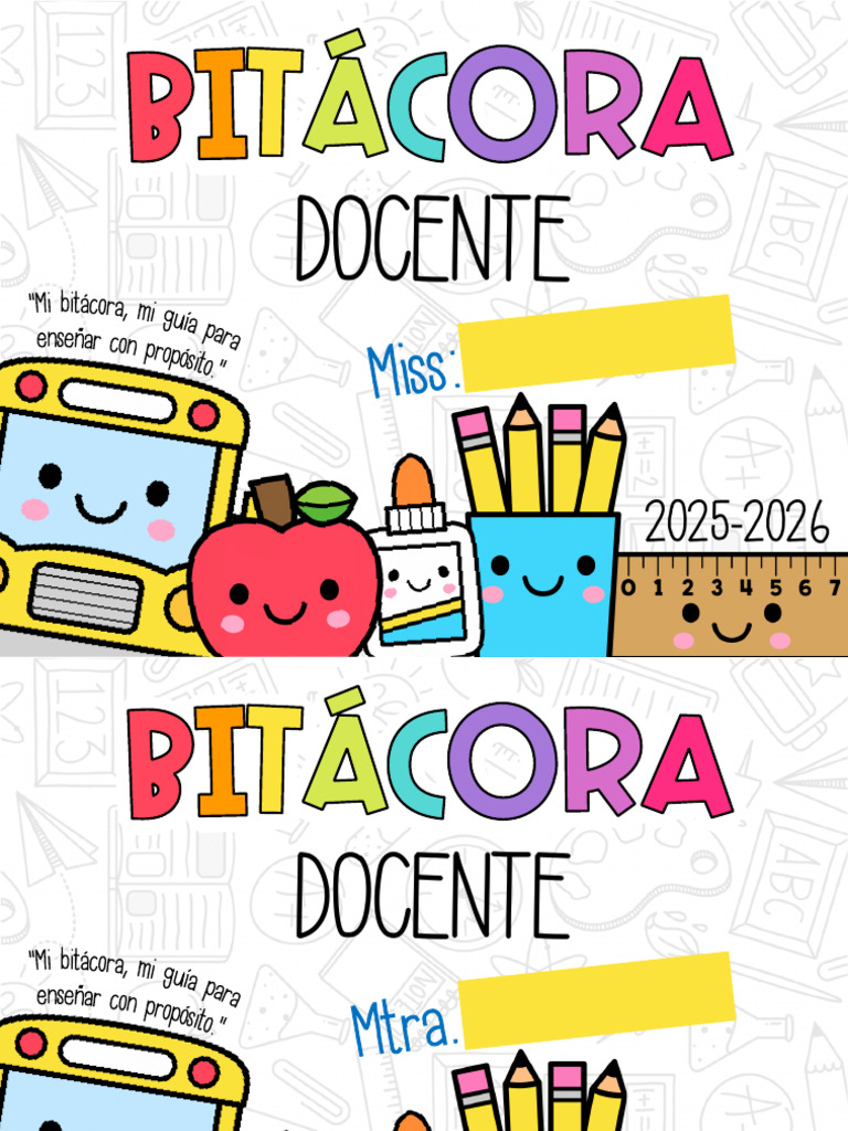 Bitácora Docente 2025-2026: Guía y Registro | PDF | Aprendizaje