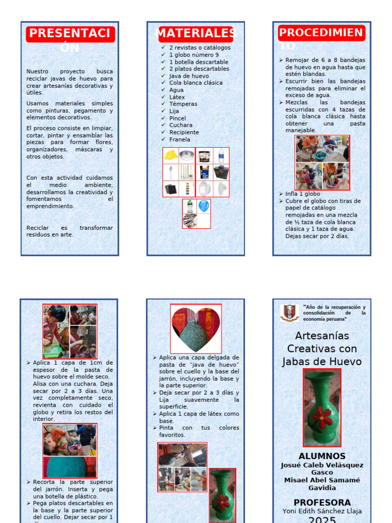Triptico Vela Ecologica | PDF | Materiales