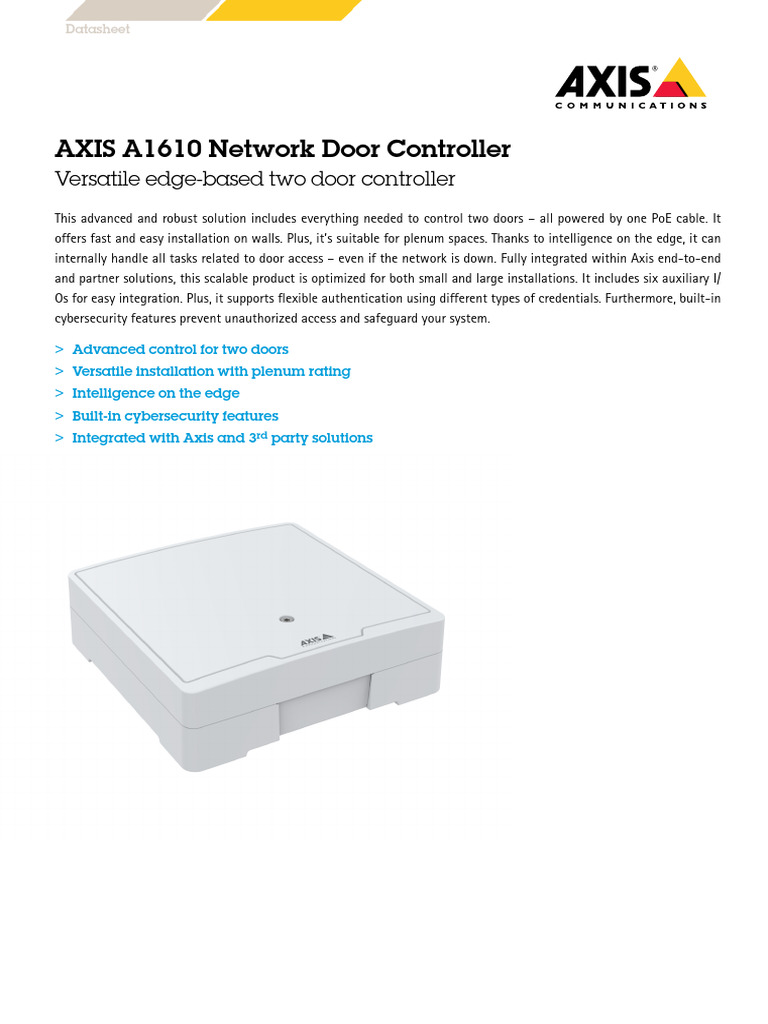 AXIS A1610 Network Door Controller Guide | PDF | Internet Architecture ...