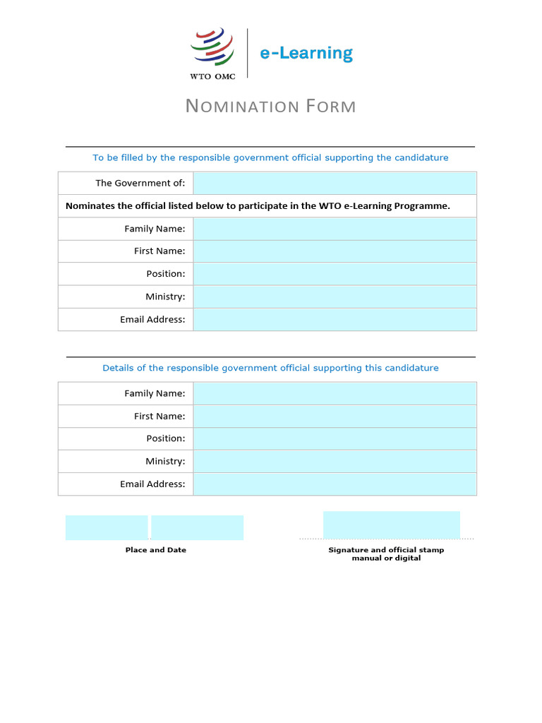 Nomination Form 2025 | PDF