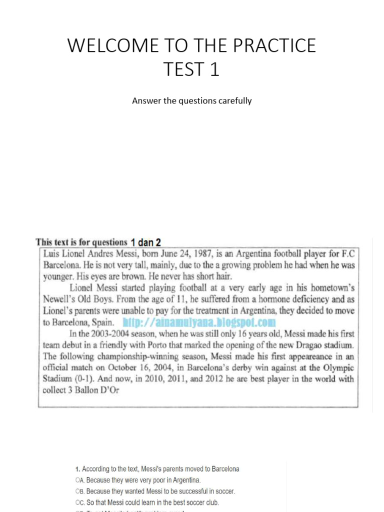 Practice Test 1 | PDF