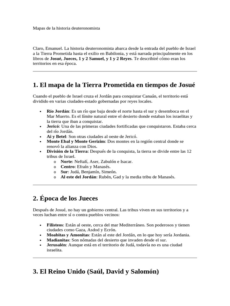 Mapas de la Historia Deuteronomista | PDF | Reino de judá | Pueblo bíblico