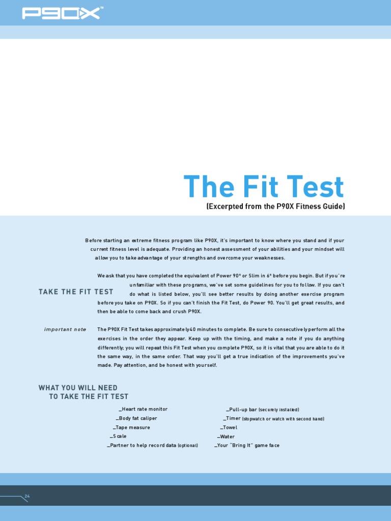 Fit Test | PDF | Management Of Obesity | Self Care