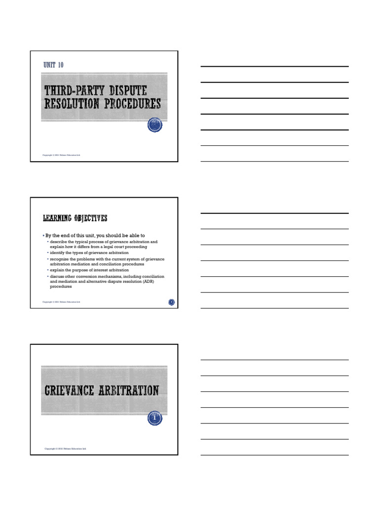 Unit 10 Slides (Third Party Dispute Resolution Procedures) | PDF ...