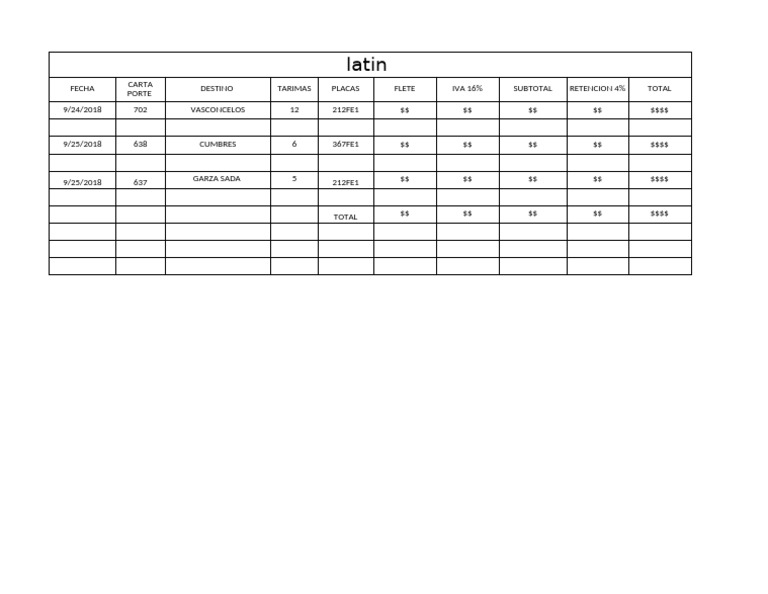 Ejemplo de Excel | PDF