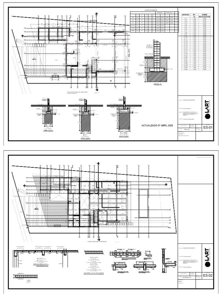 Planta Estructural Casa M 25 El Encanto | PDF