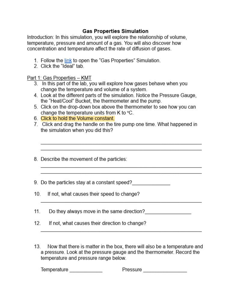 Gas Properties Simulation | PDF | Gases | Temperature