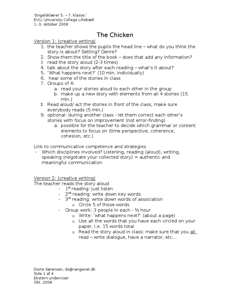 The Chicken | PDF | Reading (Process) | Learning