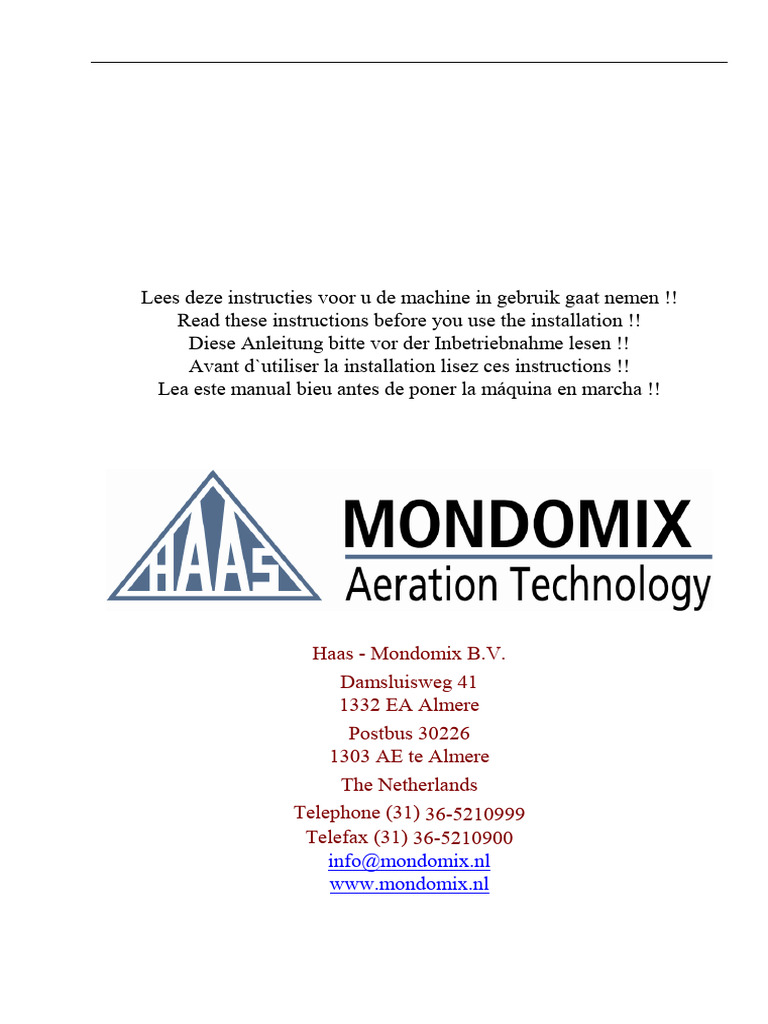 Mondomix Instruction Manual | PDF | Electricity | Electrical Engineering