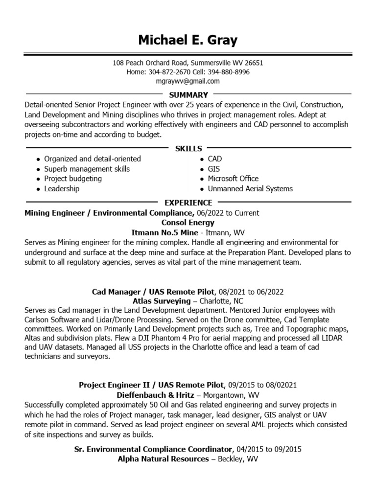 Michael Gray 1 | PDF | Unmanned Aerial Vehicle | Surveying