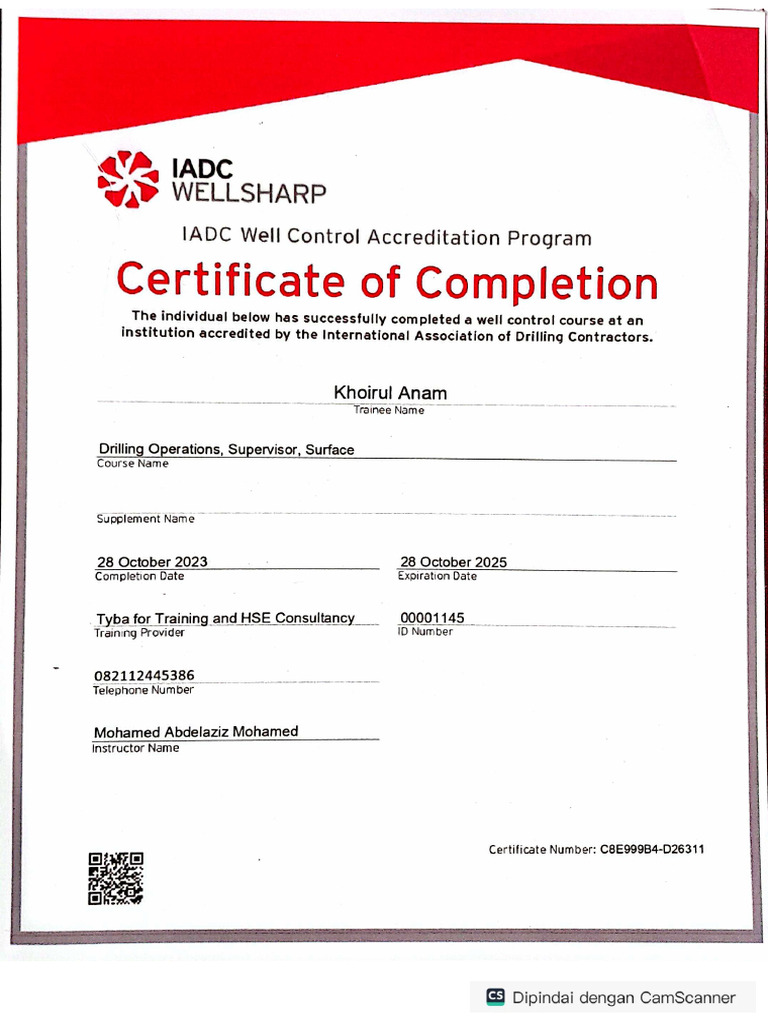 Certificate IADC | PDF