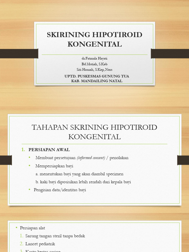 Skirining Hipotiroid Kongenital Tugas Pelatihan 2 | PDF