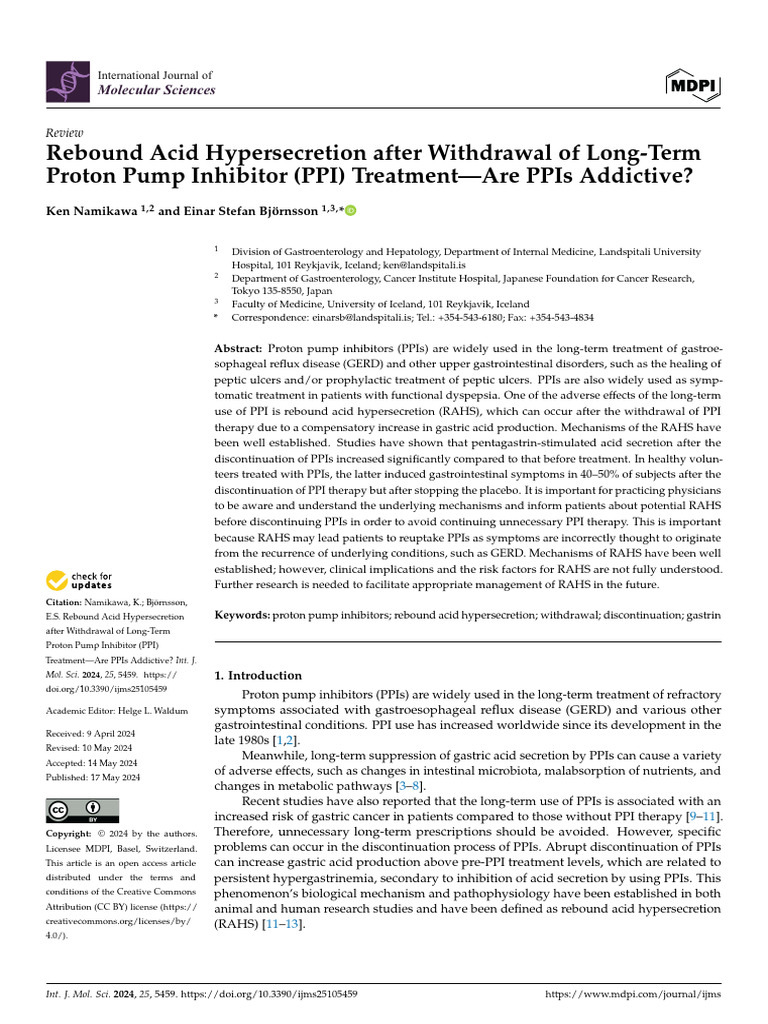 Rebound Acid Hypersecretion Post-PPI Withdrawal | PDF ...