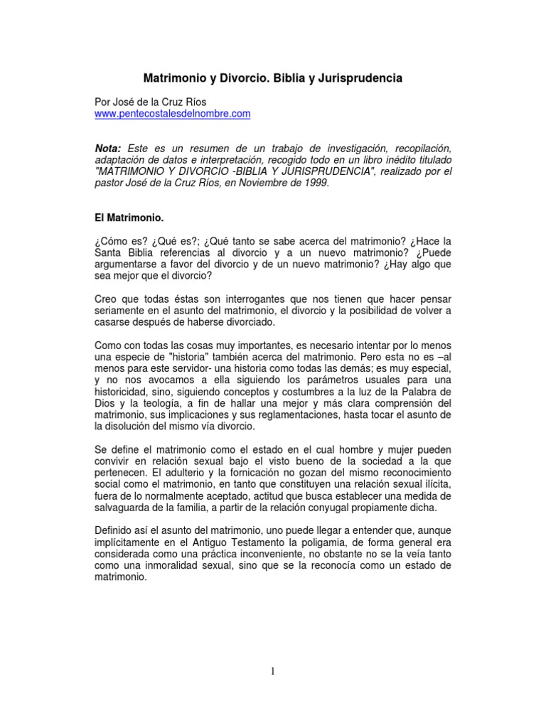 Matrimonio y Divorcio | PDF | Matrimonio | Divorcio