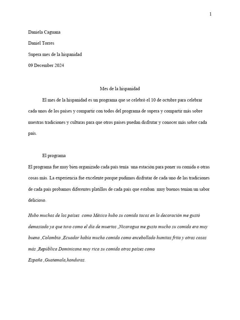 Mes de La Hispanidad | PDF