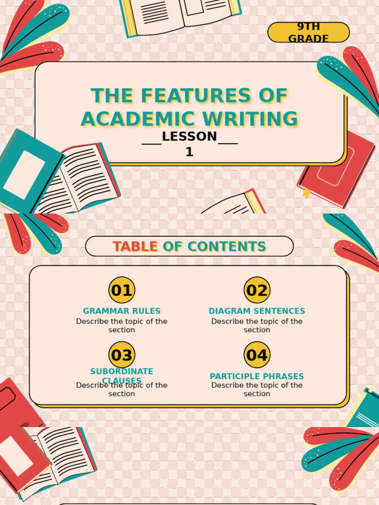 Lesson 1 Features of Academic Writing | PDF | Essays | Thesis