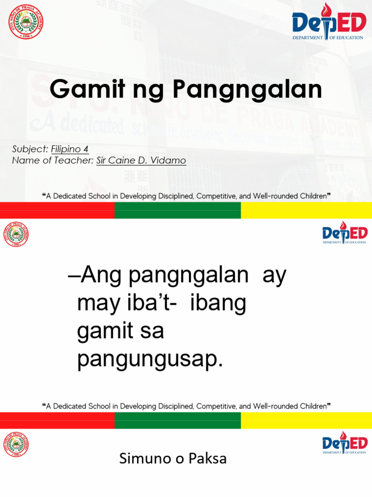 Grade 4 Gamit NG Pangngalan | PDF