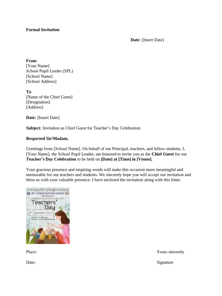 Teacher's Day and College Day Invitations | PDF