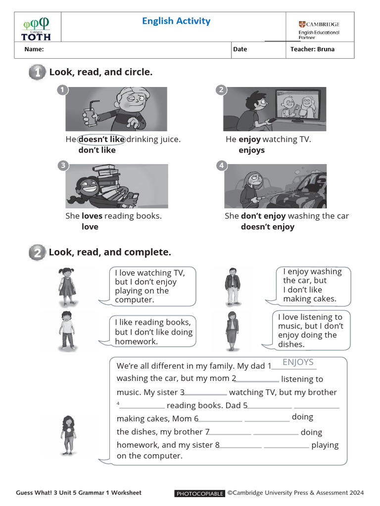 SImple Present 2rd Peson of Singular 3rd Person - 3rd Grade | PDF ...
