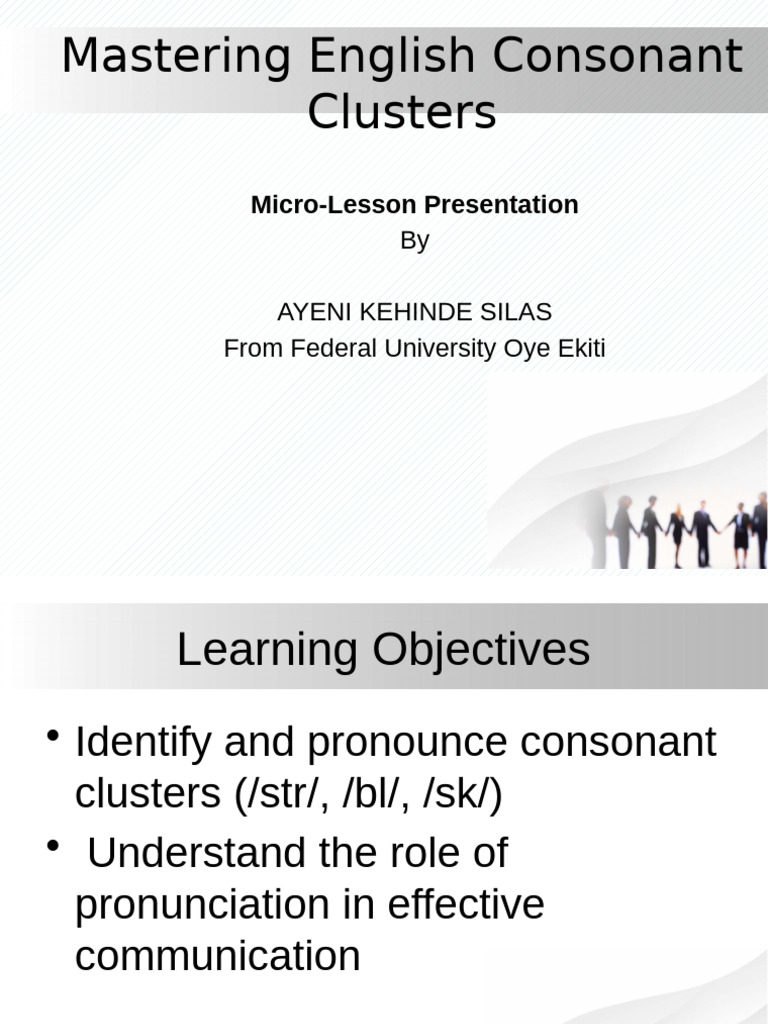 Consonant Clusters Presentation | PDF