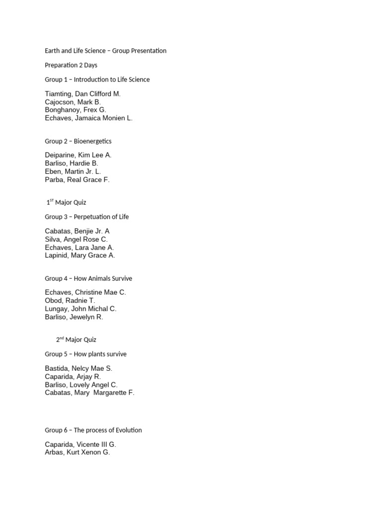 Earth and Life Science Activities | PDF