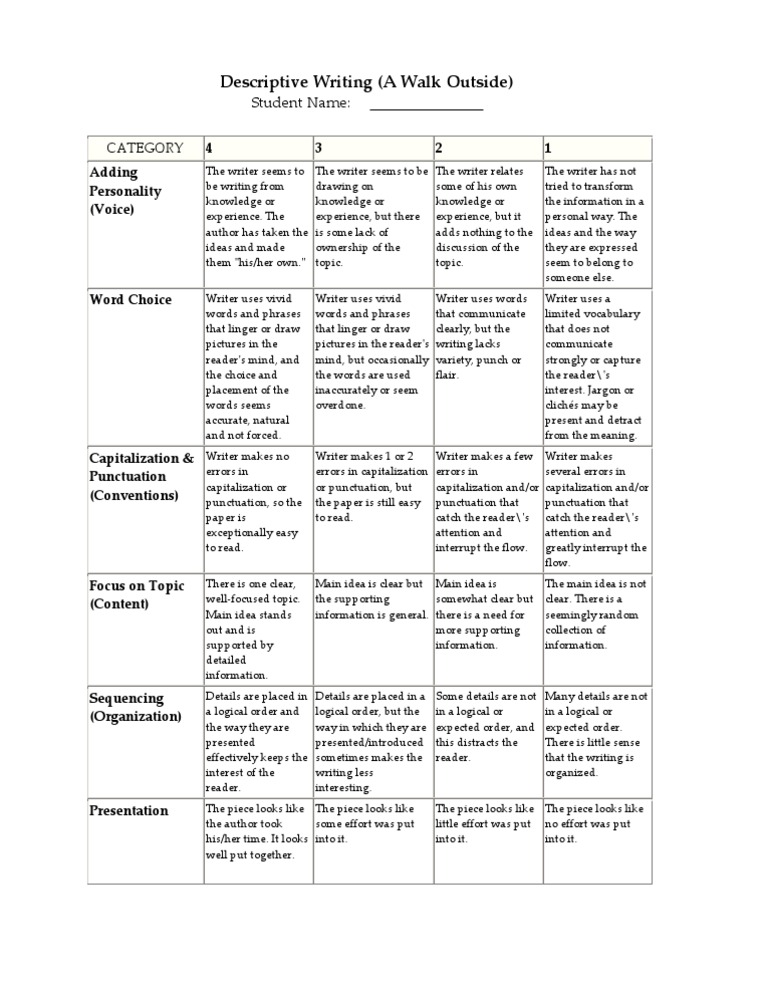 CI 476 Writing Unit Rubric | PDF | Punctuation | Information
