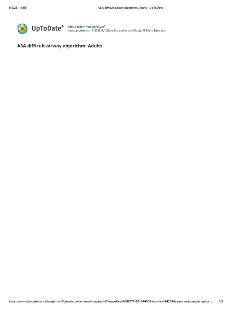 ASA Difficult Airway Algorithm 2025 | PDF | Respiratory System ...