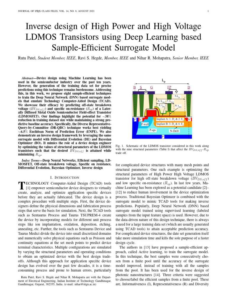 Inverse Design of High Power and High Voltage LDMOS Transistors Using Deep Learning Based Sample ...
