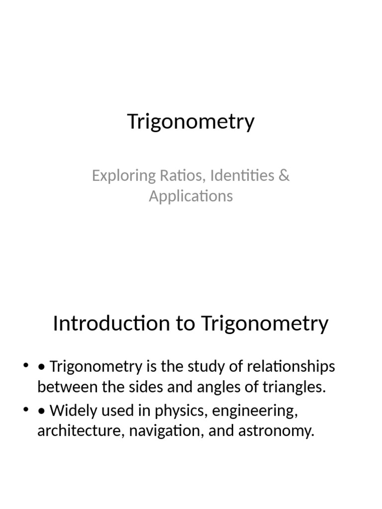 Trigonometry PPT | PDF
