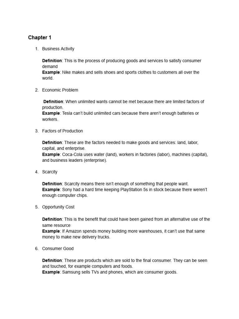 Pre-AICE Business and Leadership Course Vocabulary Review | PDF ...