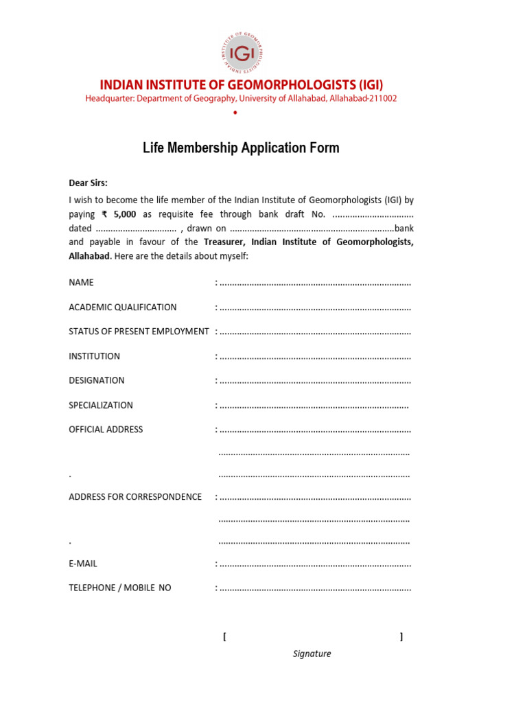 IGI Membership Form 2017 | PDF