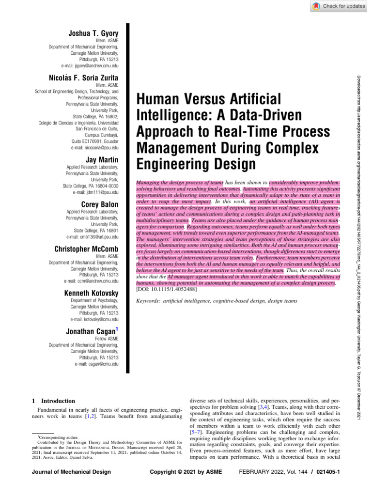 (AI and SE) Human Versus Artificial Intelligence A Data-Driven.... by ...