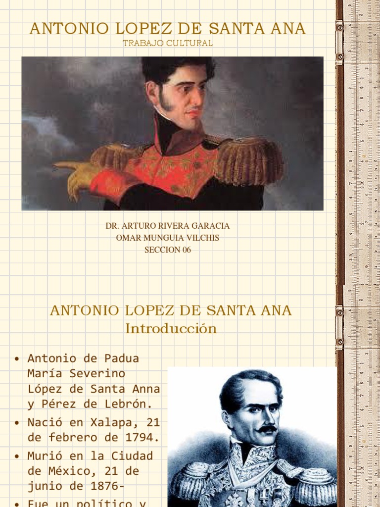 Biografía de Antonio López de Santa Anna | PDF | Militares de mexico ...