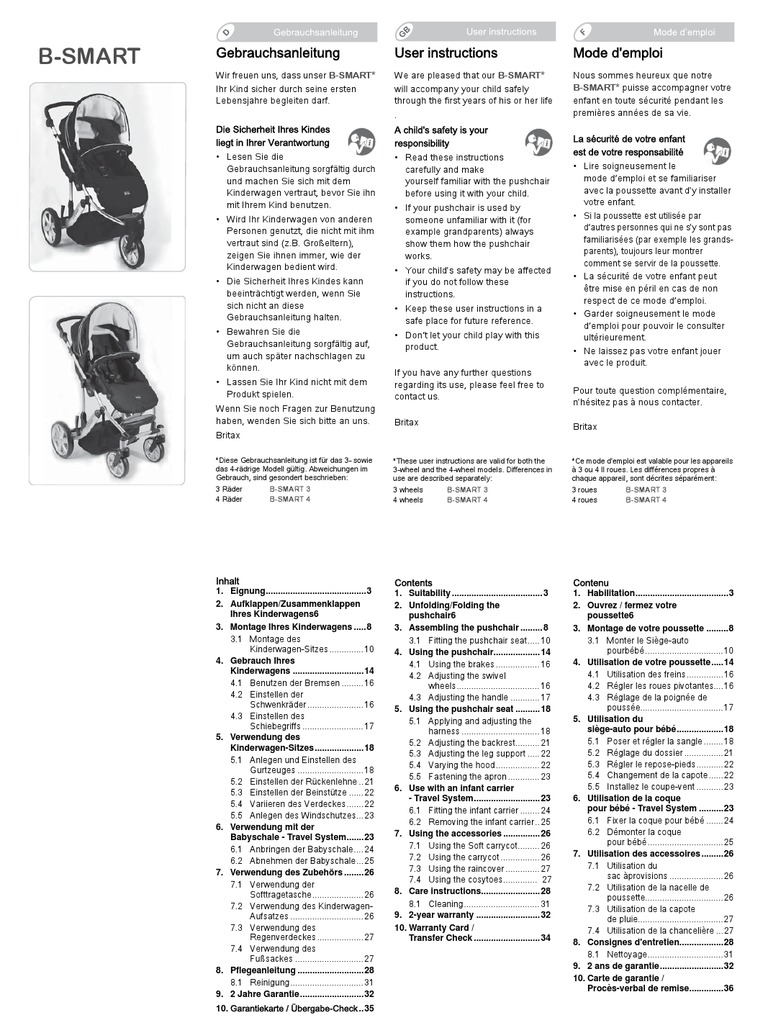 Britax B Smart User Manual | PDF