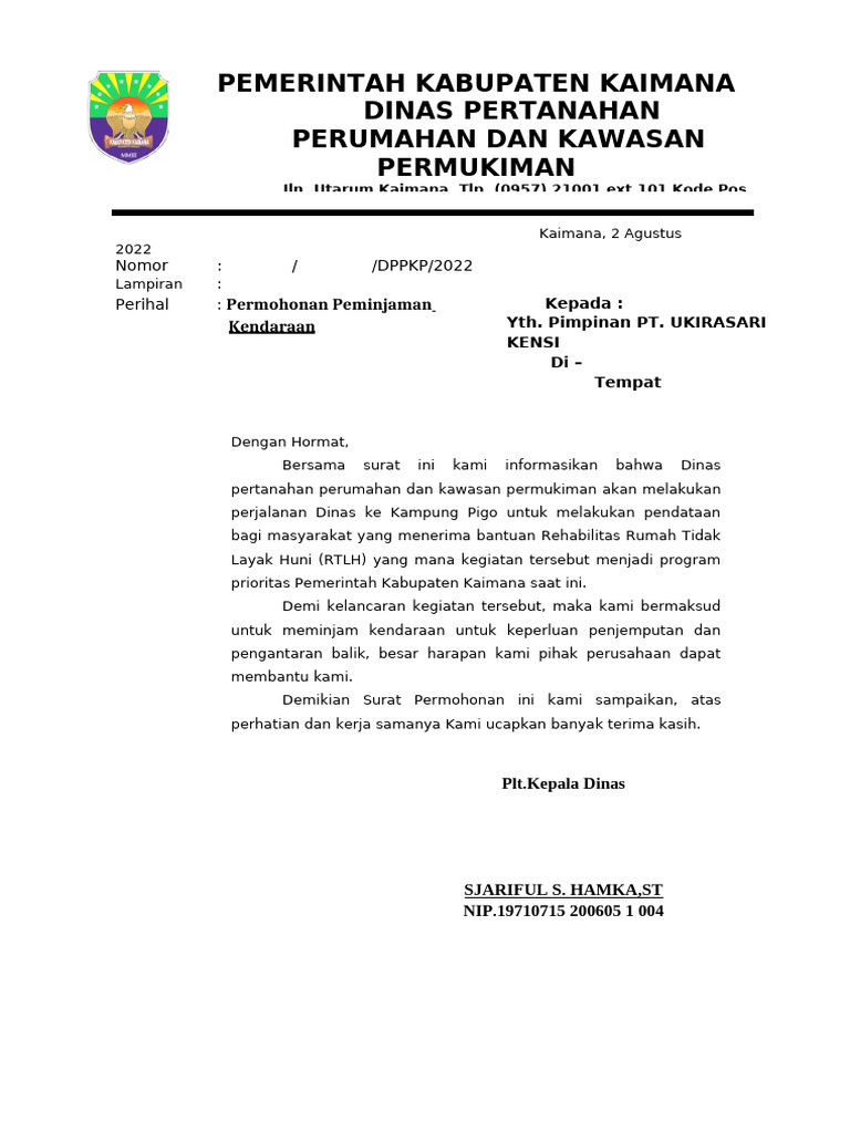 Surat Pendampingan Distrik | PDF