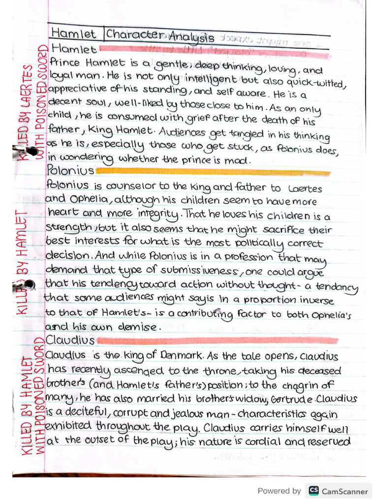 Hamlet Notes 1 | PDF