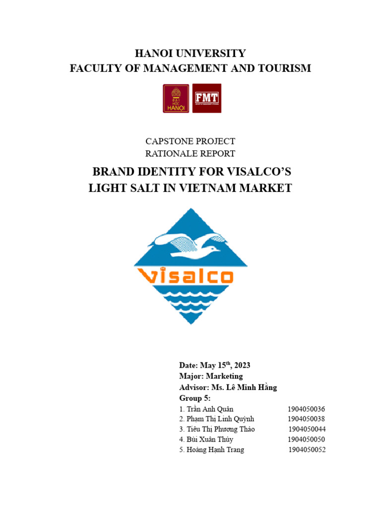 Marketing - Group5 CAPSTONE RATIONALE REPORT | PDF | Salt | Sodium