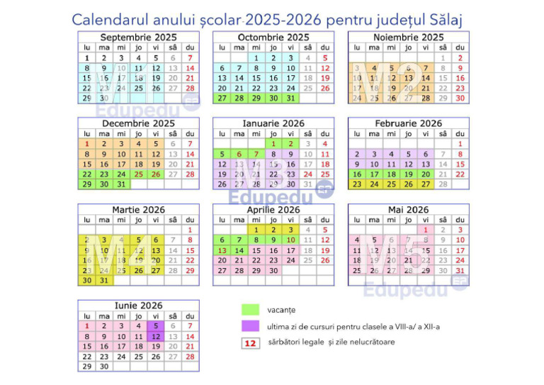Calendar An Scolar 2025 2026 Salaj10 | PDF