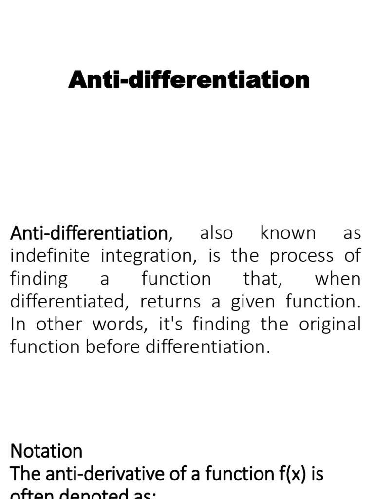 Anti Differentiation | PDF | Trigonometric Functions | Integral