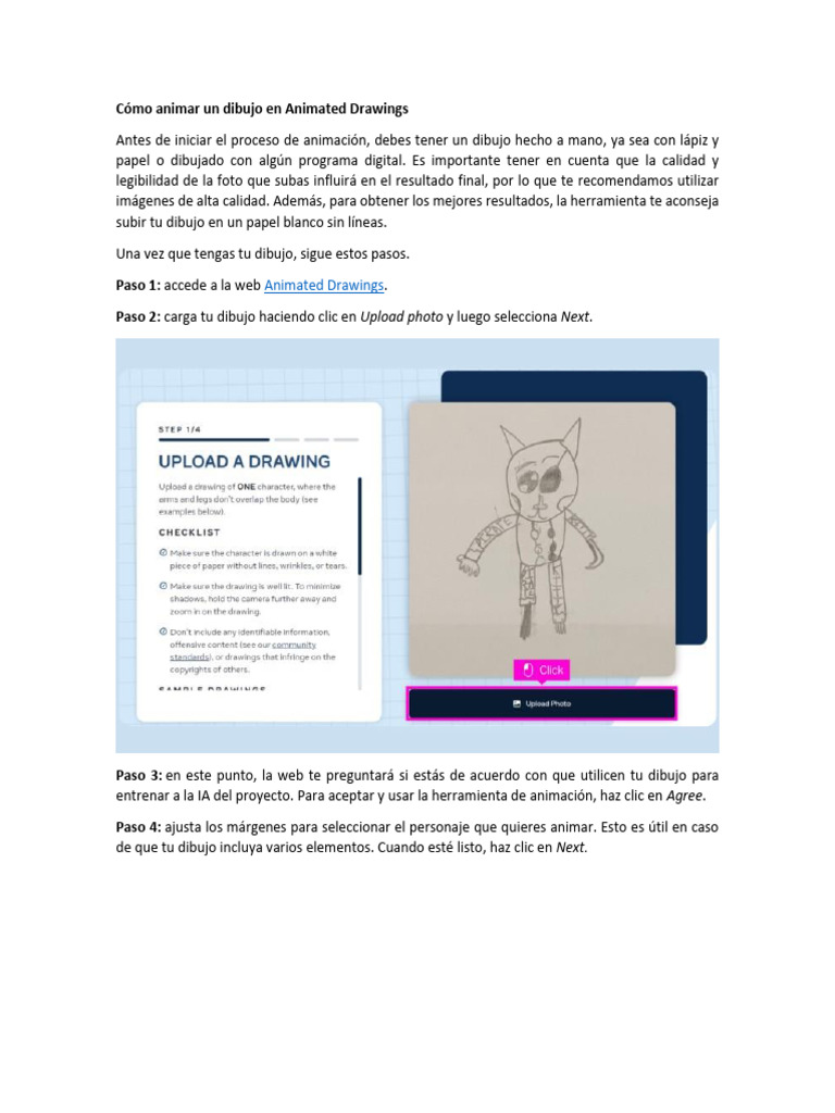 Cómo Animar Un Dibujo en Animated Drawings | PDF