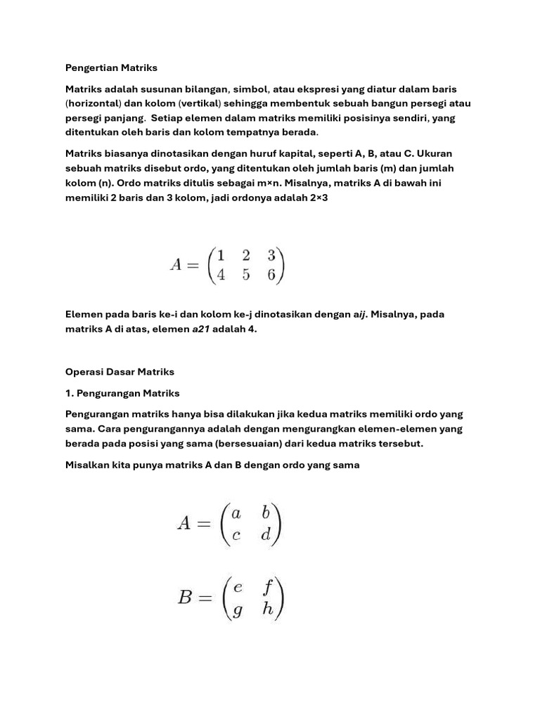 materi matriks | PDF