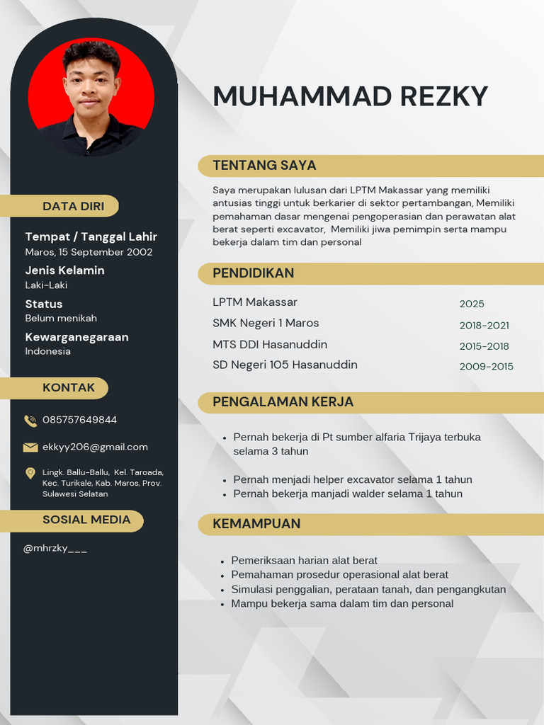 CV Muhammad Rezky 2 | PDF