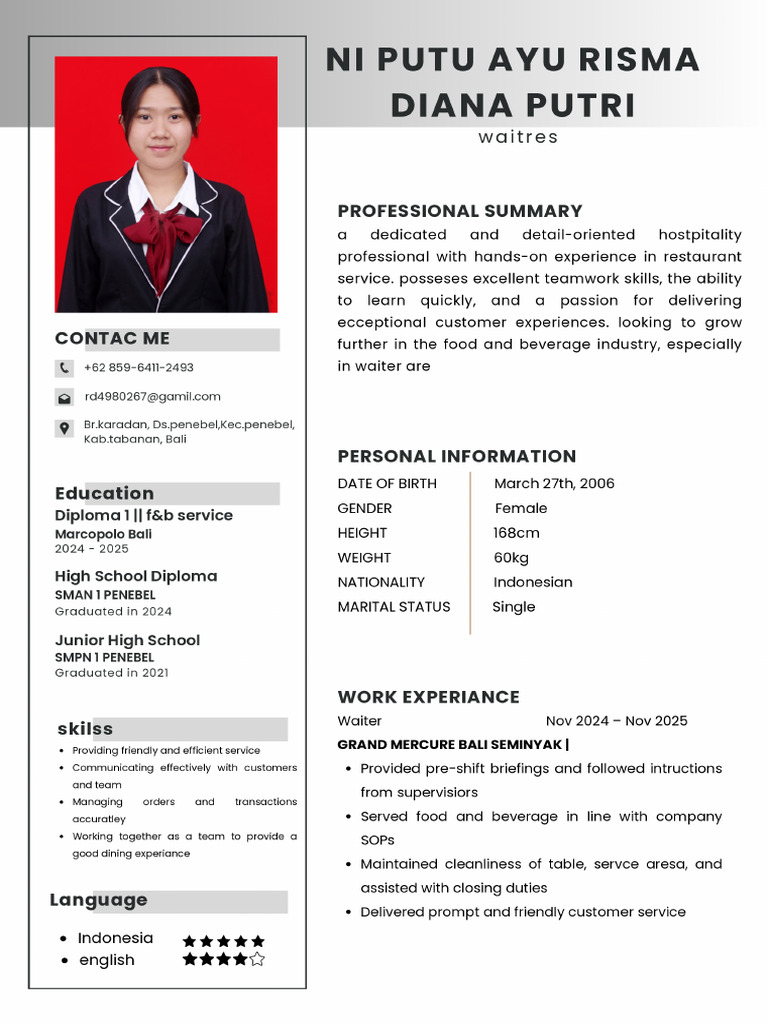 CV - Ayu Risma | PDF